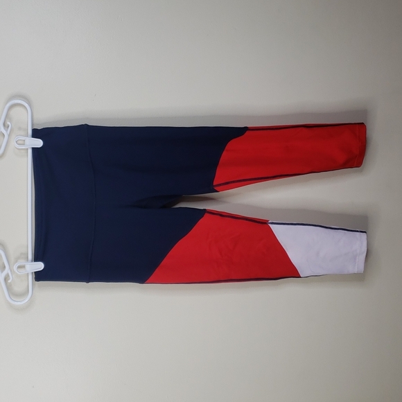 Zella | Pants & Jumpsuits | Zella Navy Blue Red White Leggings | Poshmark